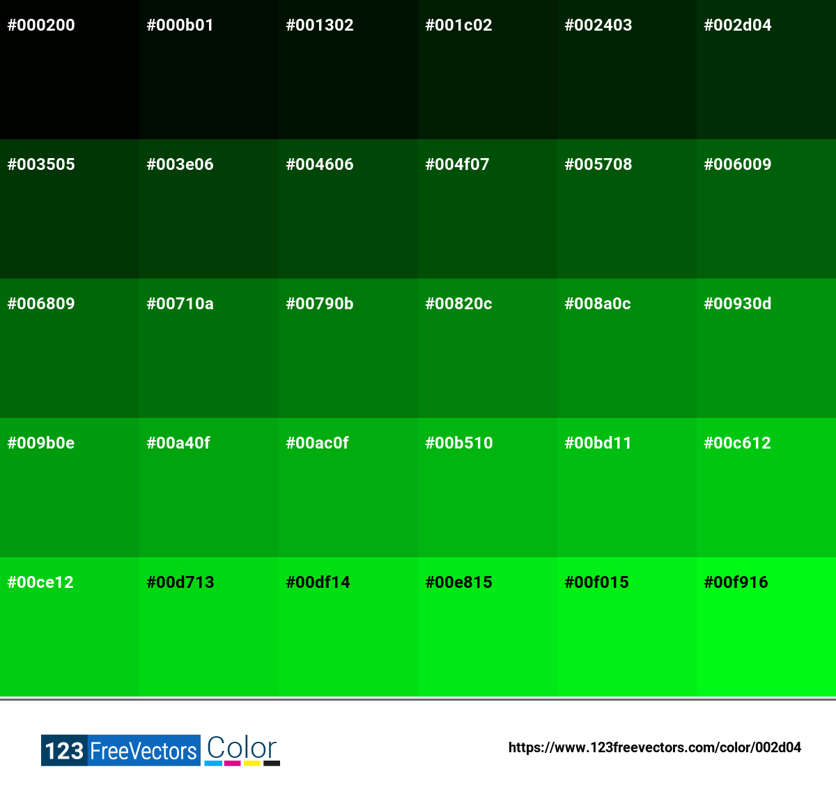 Pcb Green | #002d04 - Detailed Color Information and Usage