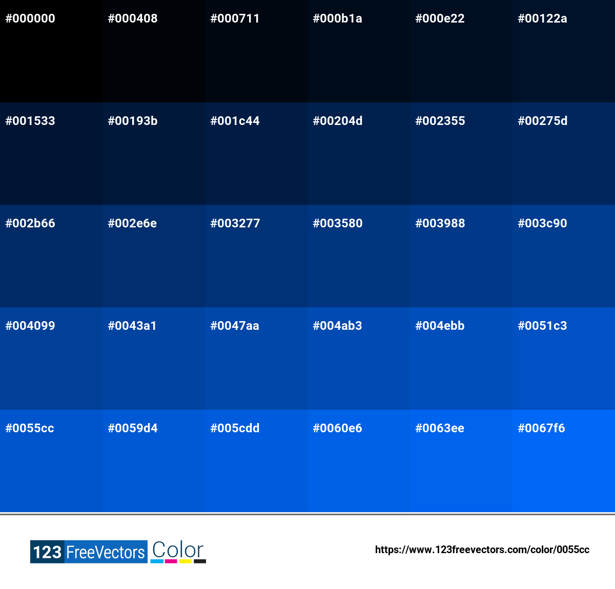 Dead Blue Eyes | #0055cc - Detailed Color Information and Usage