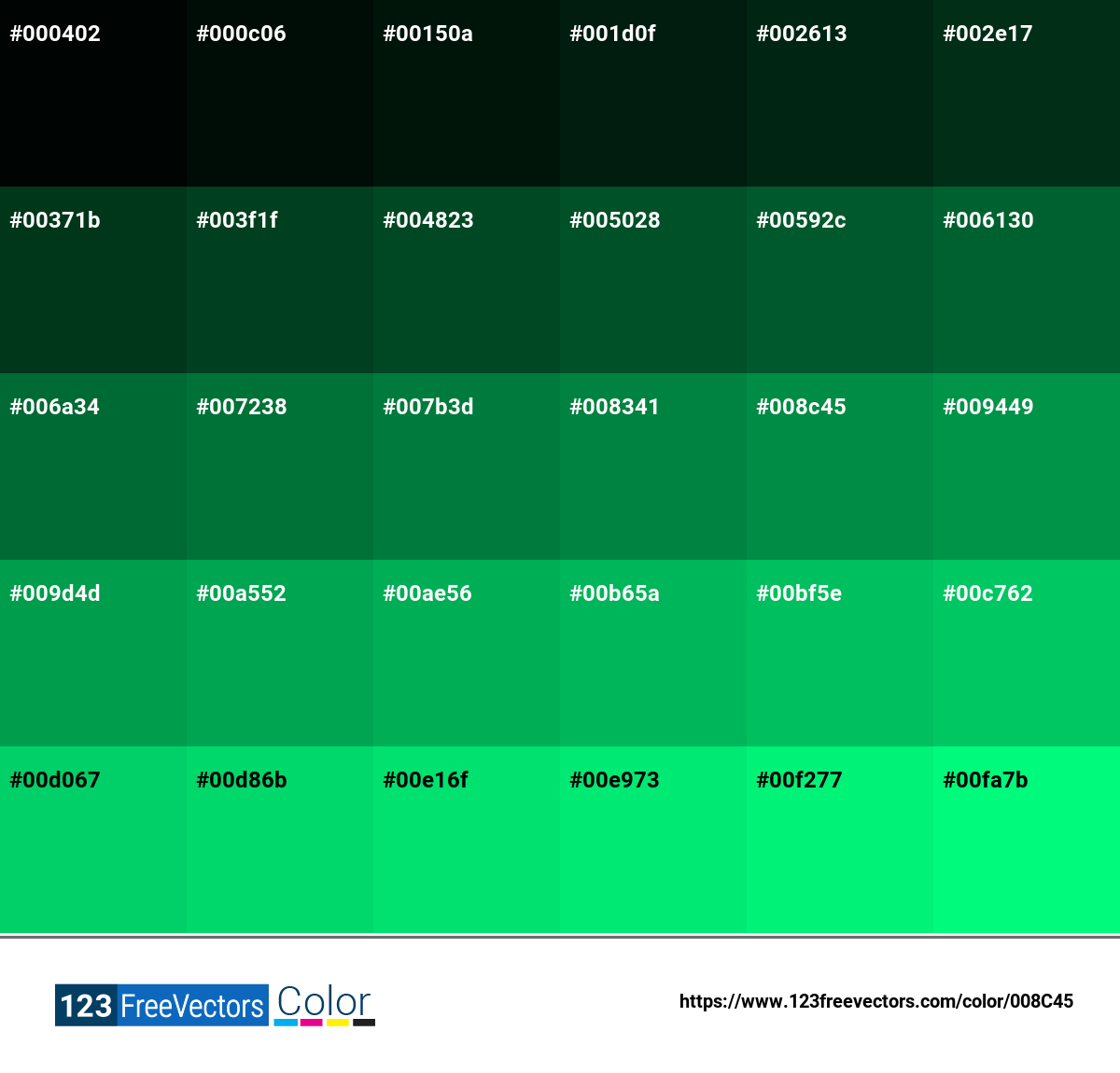 Pantone 17 6153 Tcx | Fern Green | #008C45 - Detailed Color Information ...