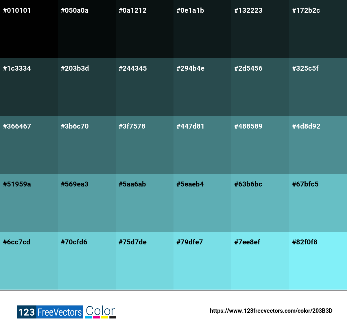 Pantone 19 5320 Tcx | Ponderosa Pine | #203b3d - Detailed Color ...
