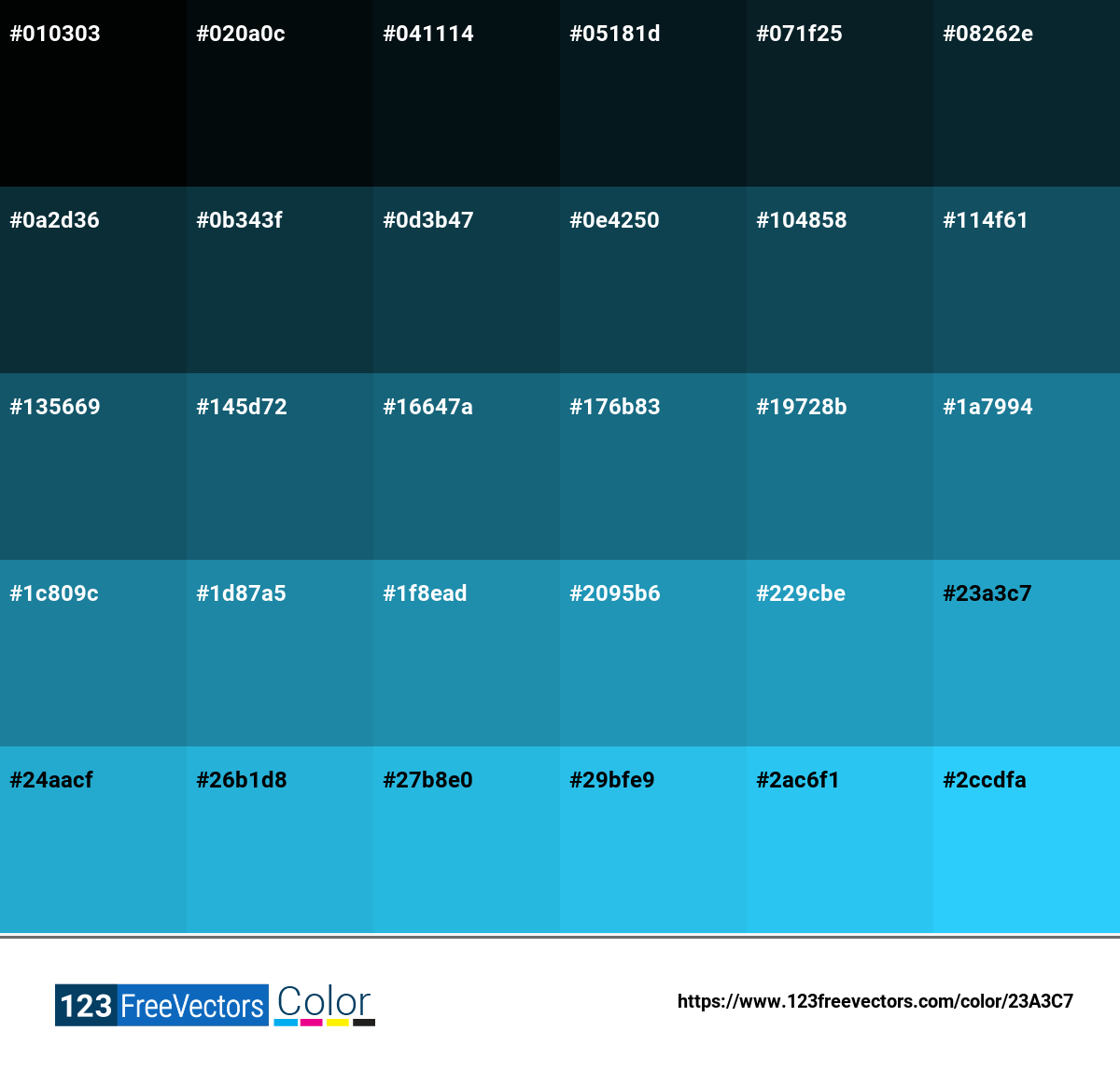 Pantone 16 4529 Tpg | Cyan Blue | #23A3C7 - Detailed Color Information ...
