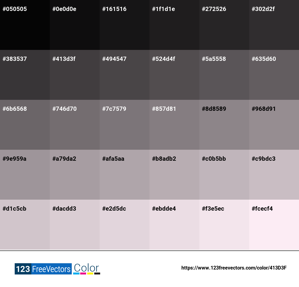 Pantone 19 4008 Tpg | Meteorite | #413d3f - Detailed Color Information and Usage