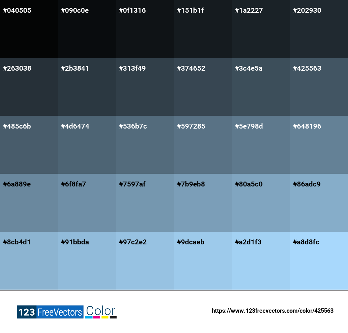 Pantone 7545 C | #425563 - Detailed Color Information and Usage