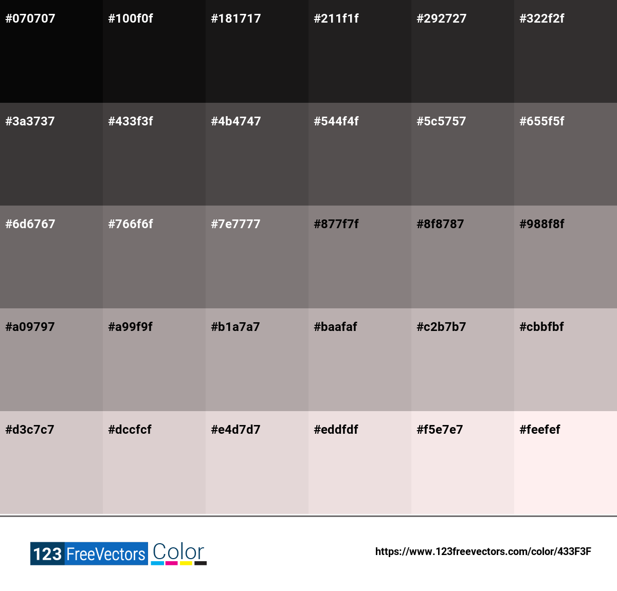 Pantone 19 1101 Tpg | After Dark | #433F3F - Detailed Color Information ...