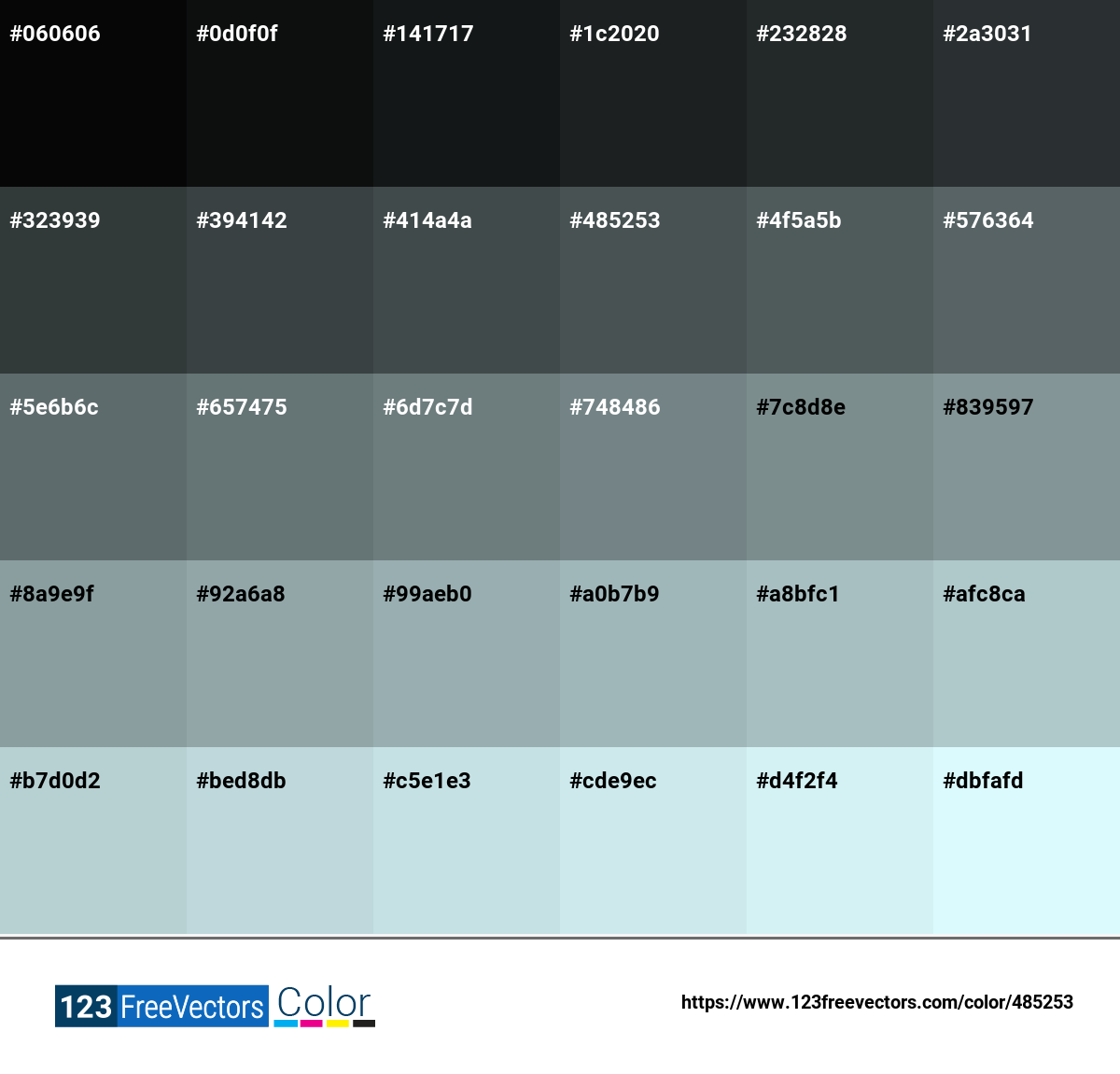 Pantone 19 5004 Tpx | Urban Chic | #485253 - Detailed Color Information ...