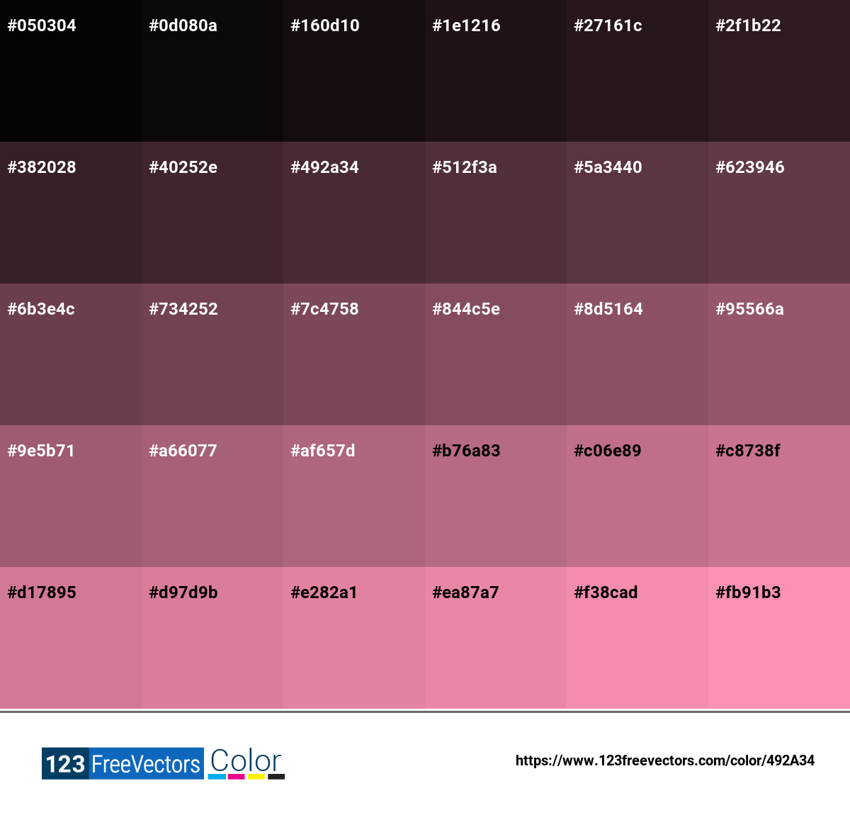 Pantone 19 2118 Tcx | Winetasting | #492A34 - Detailed Color ...