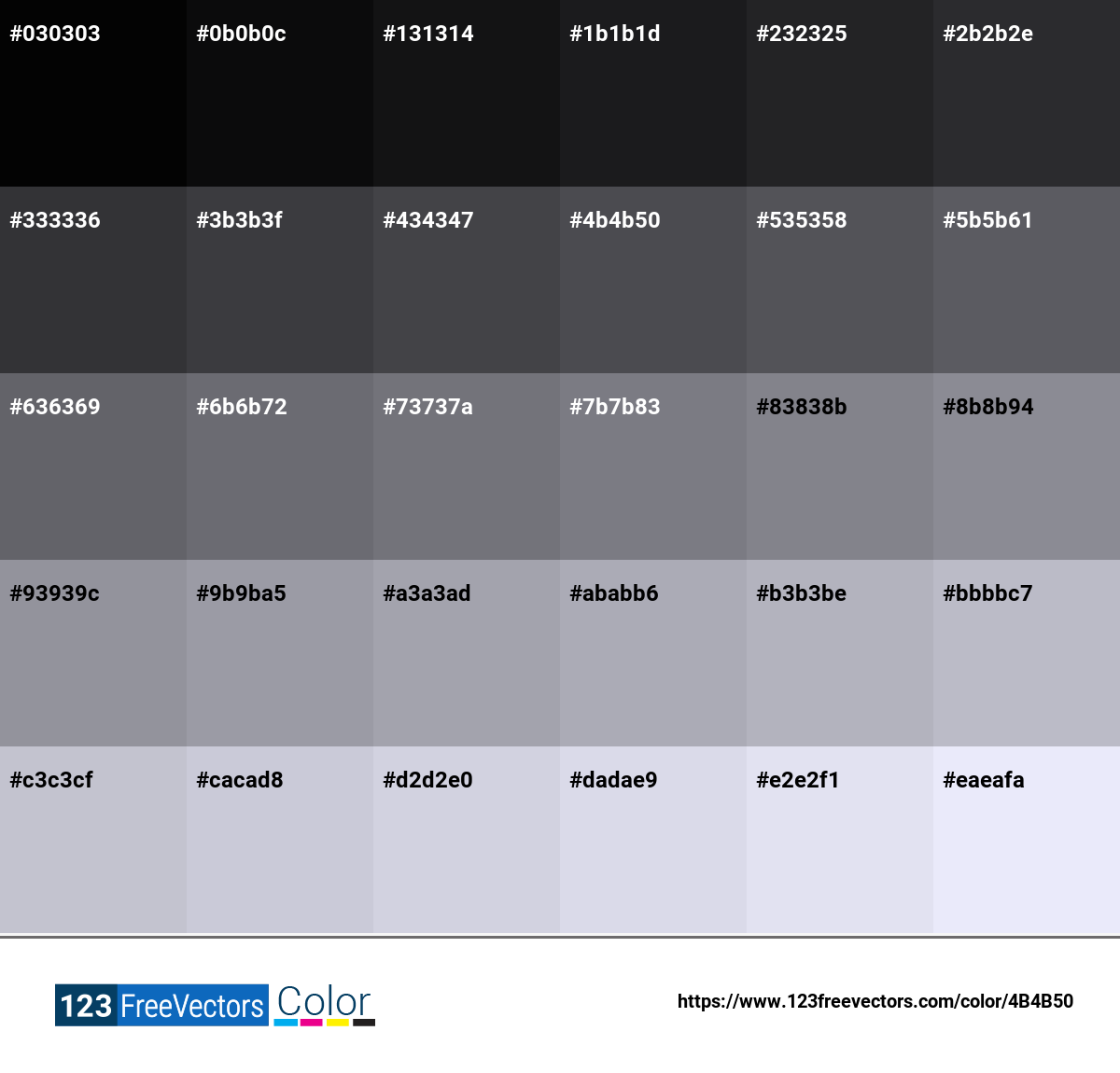 Pantone 19 0201 Tpx | Asphalt | #4B4B50 - Detailed Color Information ...