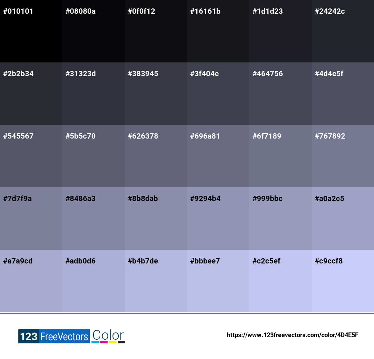 Pantone 19 3915 Tpg | Graystone | #4D4E5F - Detailed Color Information ...
