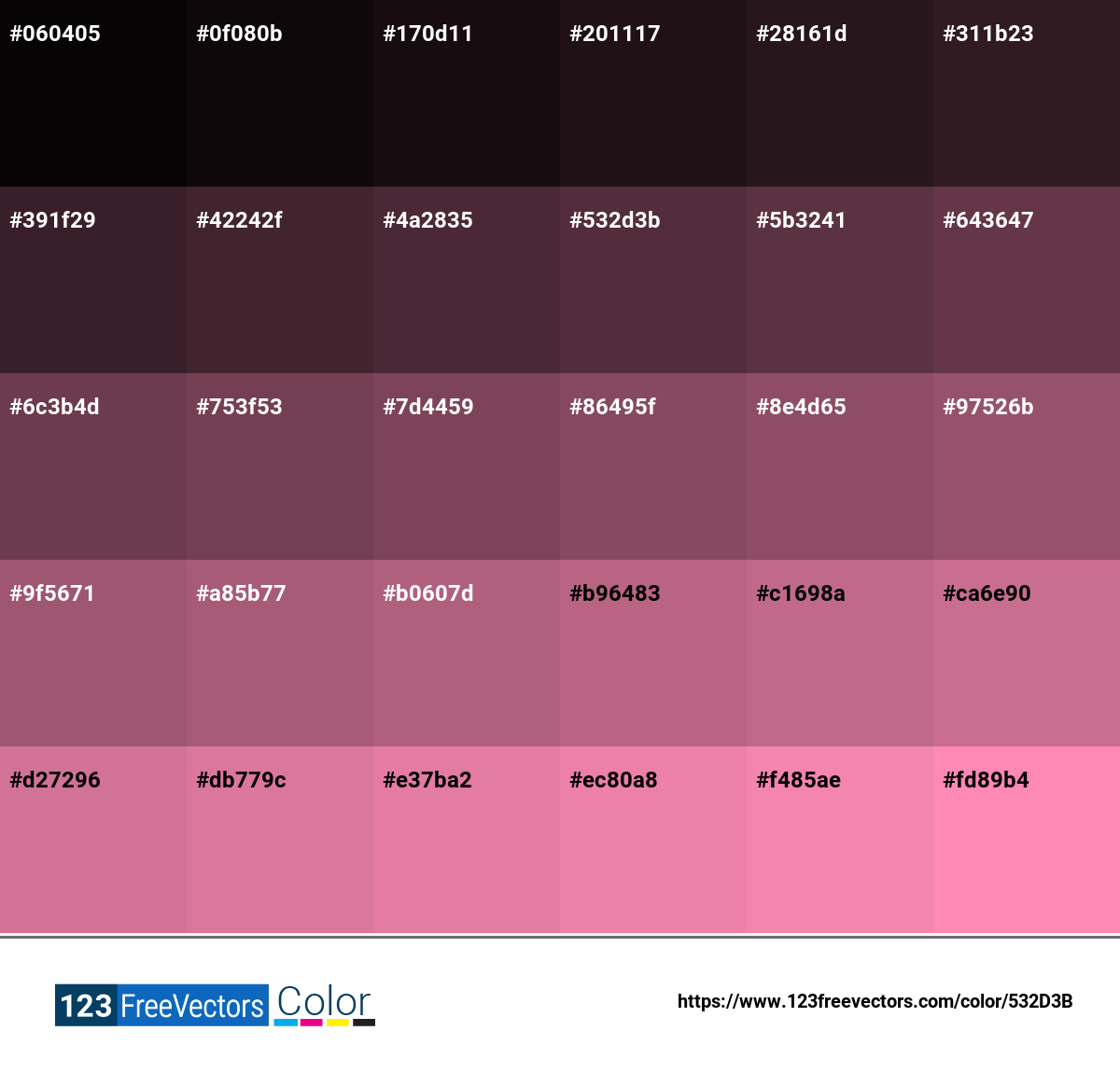 Pantone 19 1718 Tcx | Fig | #532D3B - Detailed Color Information and Usage