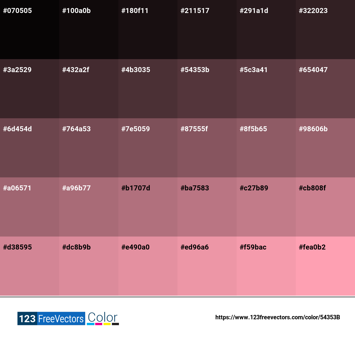 Pantone 19 1624 Tcx | Sassafras | #54353B - Detailed Color Information ...