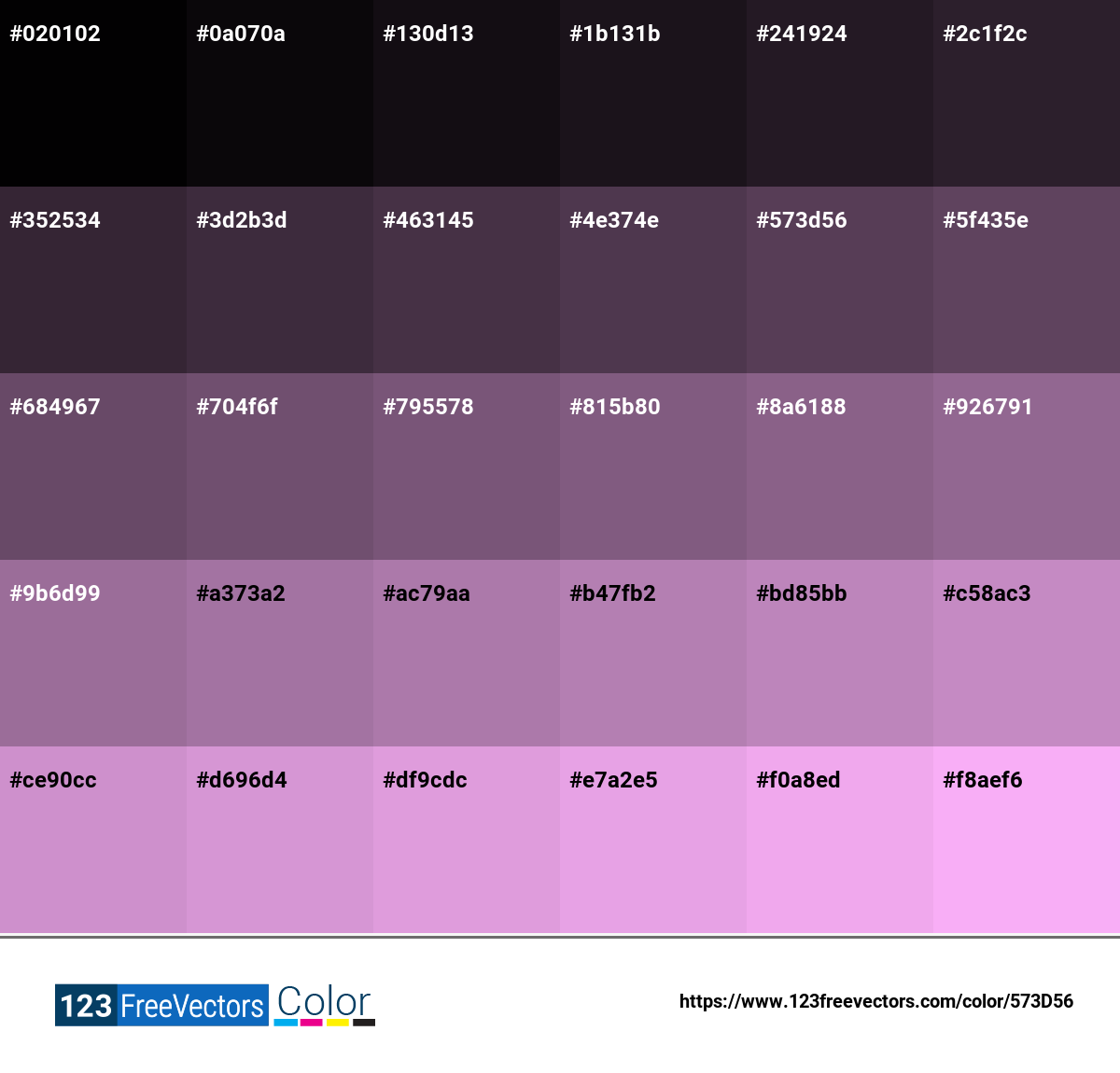 Pantone 19 3323 Tpx | Deep Purple | #573D56 - Detailed Color ...