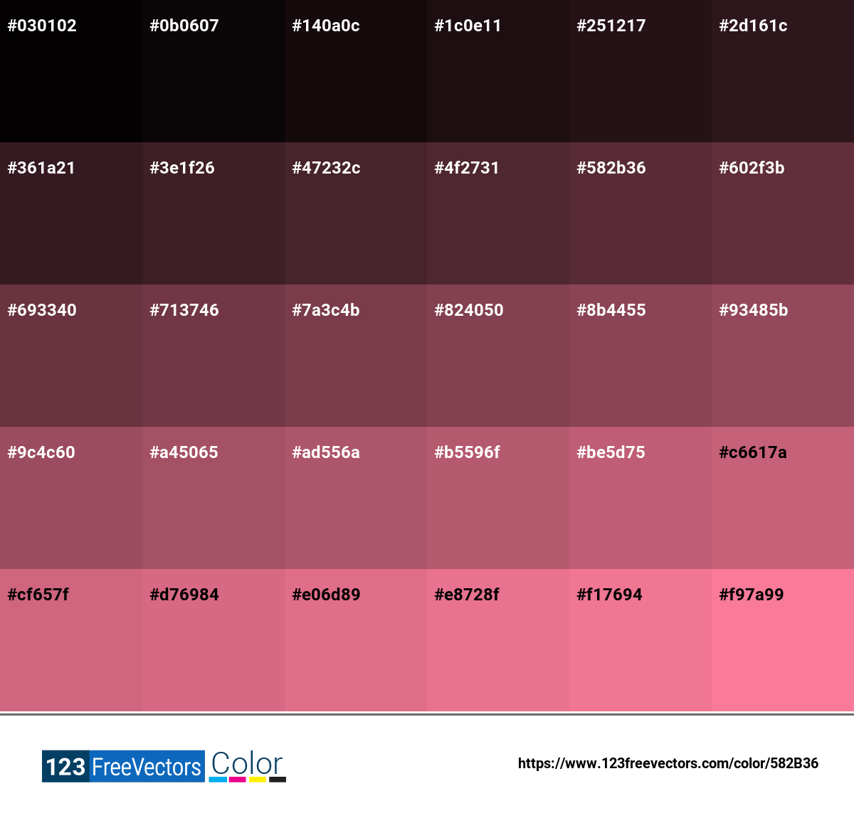 Pantone 19 1528 Tcx | Windsor Wine | #582b36 - Detailed Color ...
