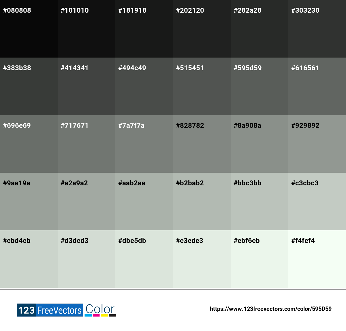 Pantone Black 3 U | #595D59 - Detailed Color Information and Usage