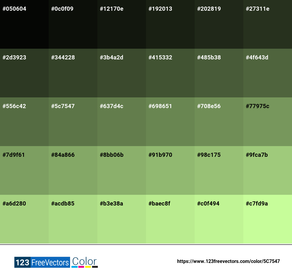 Pantone 18 0130 Tpg | Cactus | #5C7547 - Detailed Color Information and ...