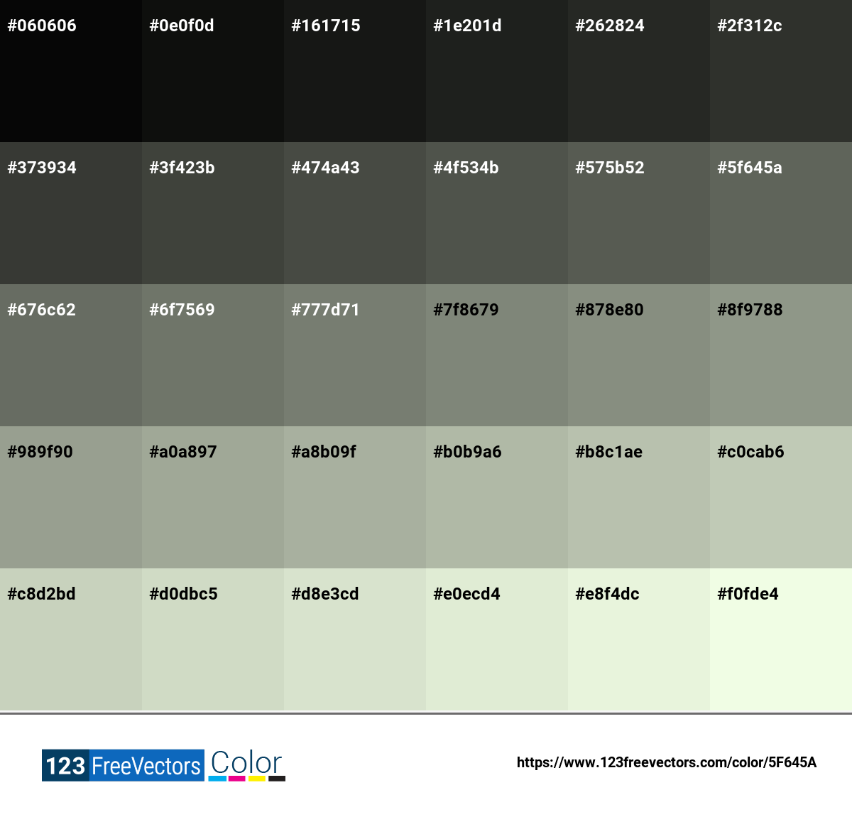 Pantone 19 0312 Tpg | Beetle | #5F645A - Detailed Color Information and ...