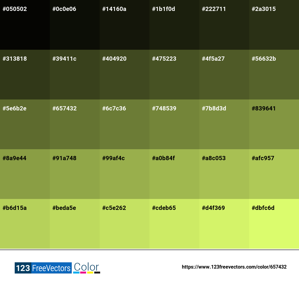 Muddy Green | #657432 - Detailed Color Information and Usage