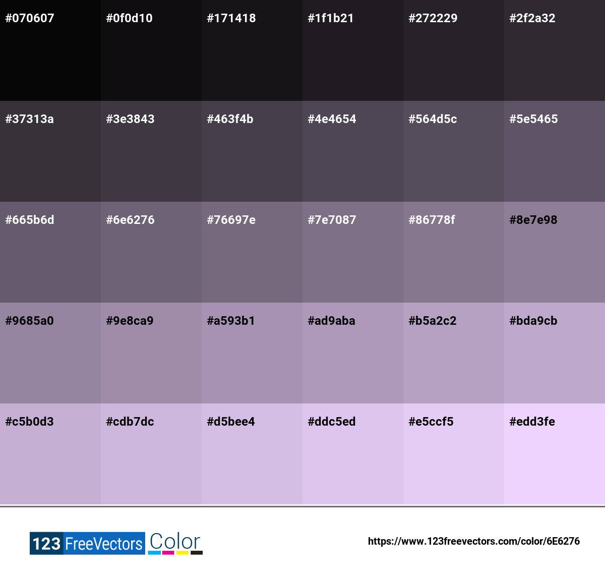 Pantone 18 3715 Tpg | Montana Grape | #6E6276 - Detailed Color ...
