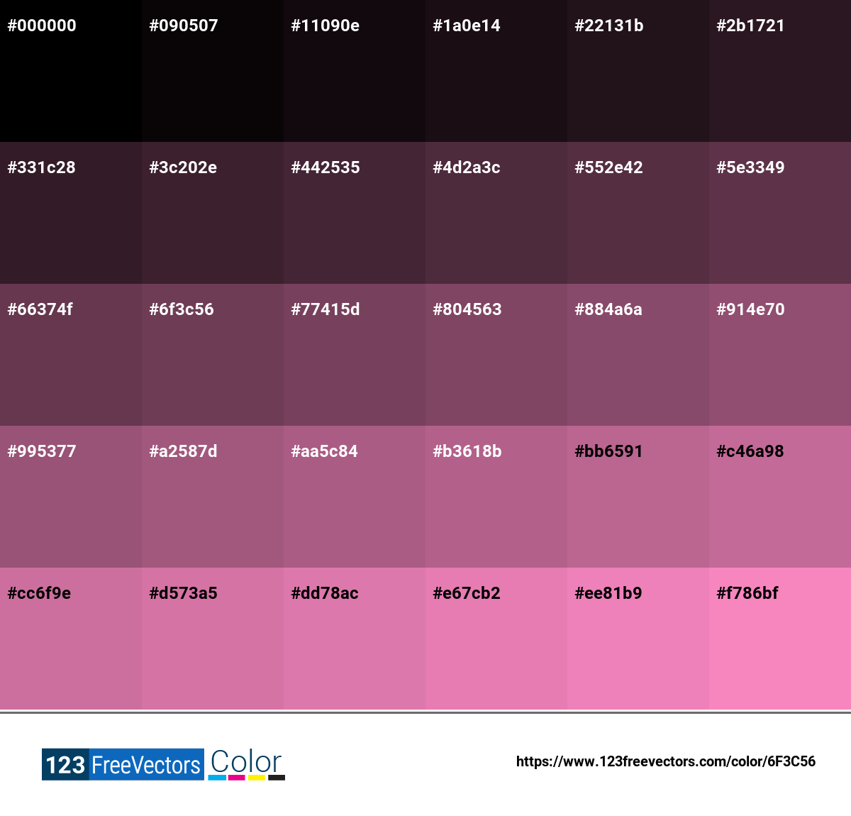 Pantone 19 2410 Tcx | Amaranth | #6F3C56 - Detailed Color Information ...