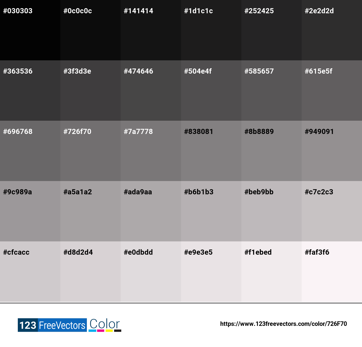 Pantone 18 4005 Tcx | Steel Gray | #726f70 - Detailed Color Information ...