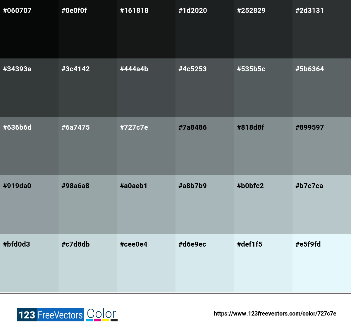 727c7e - Hex color code | In-depth Color Profile and Usage Tips
