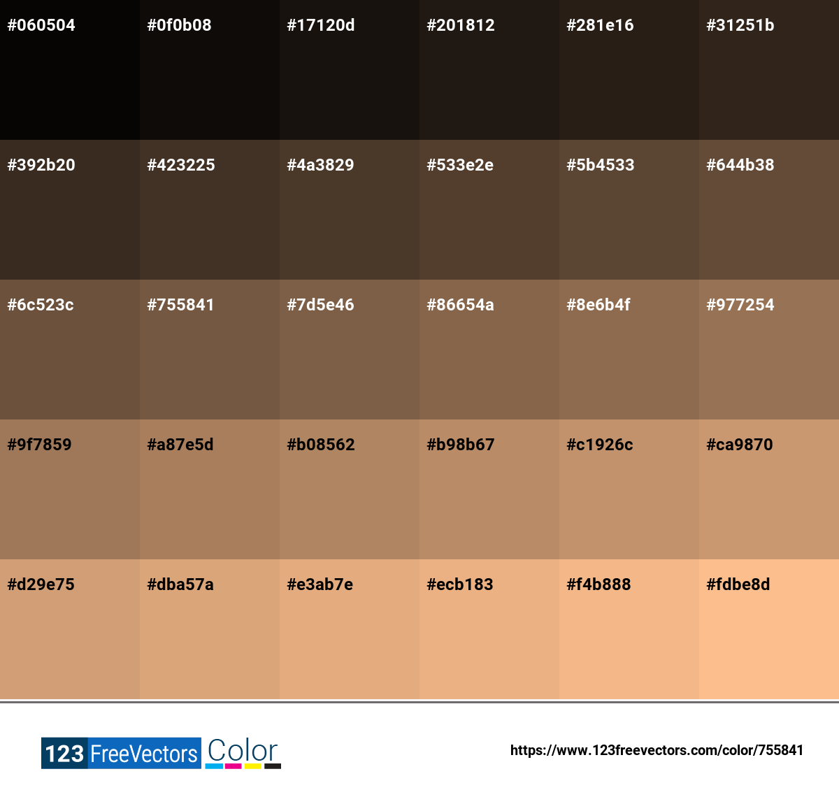 Pantone 18 1031 Tpg | Toffee | #755841 - Detailed Color Information and ...
