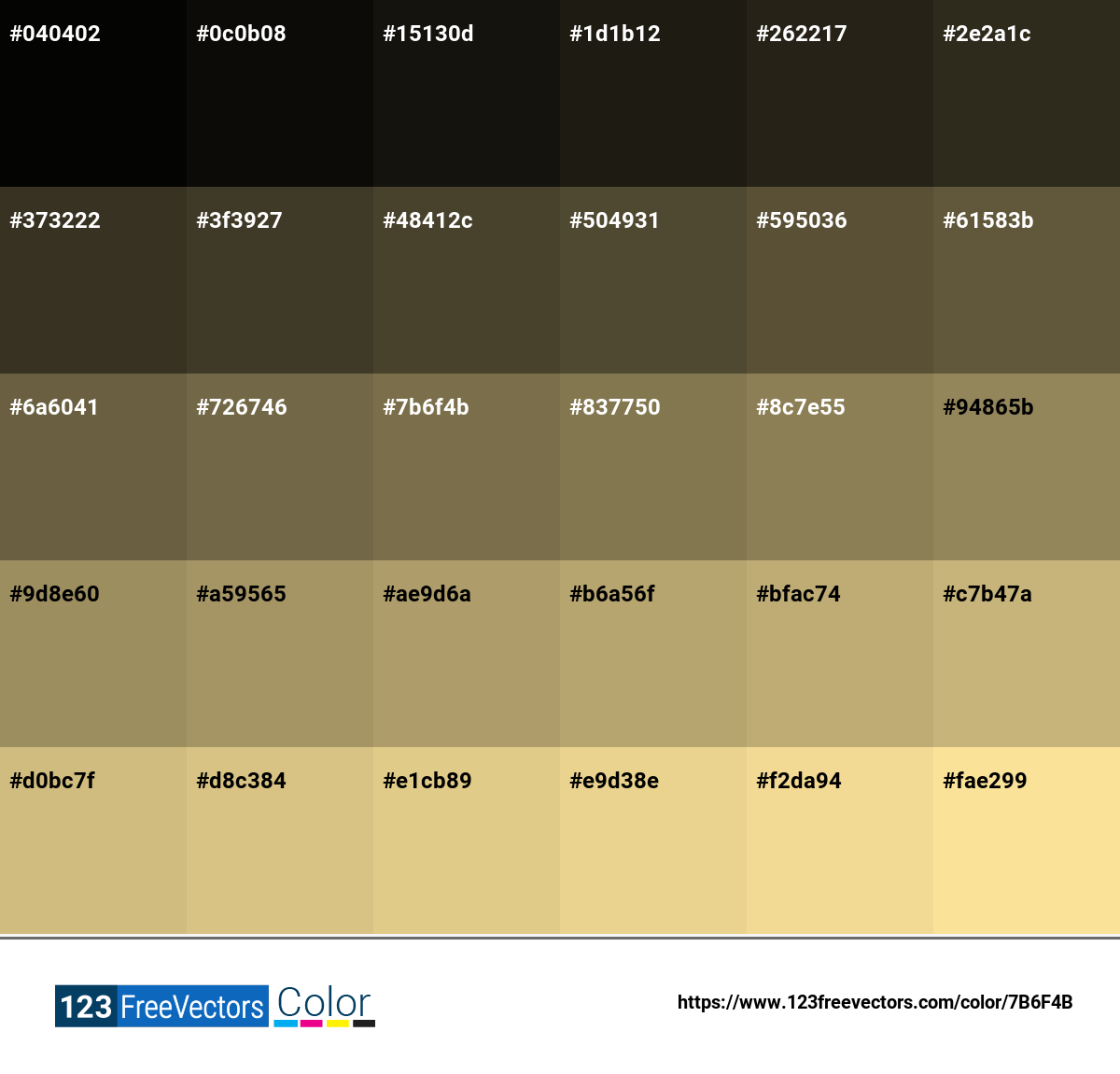 Pantone 4485 U | #7B6F4B - Detailed Color Information and Usage
