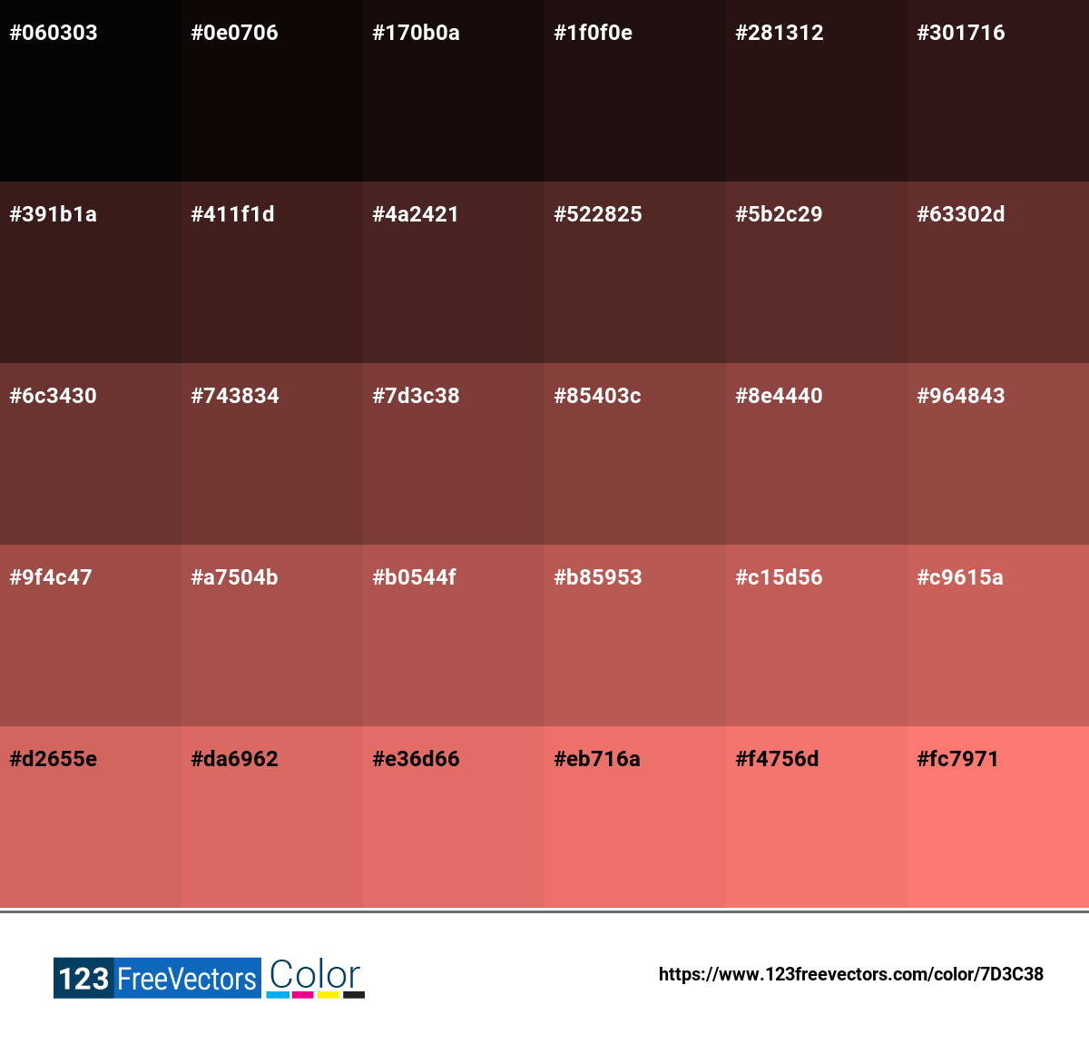 Pantone 19 1540 Tpx | Burnt Henna | #7D3C38 - Detailed Color ...