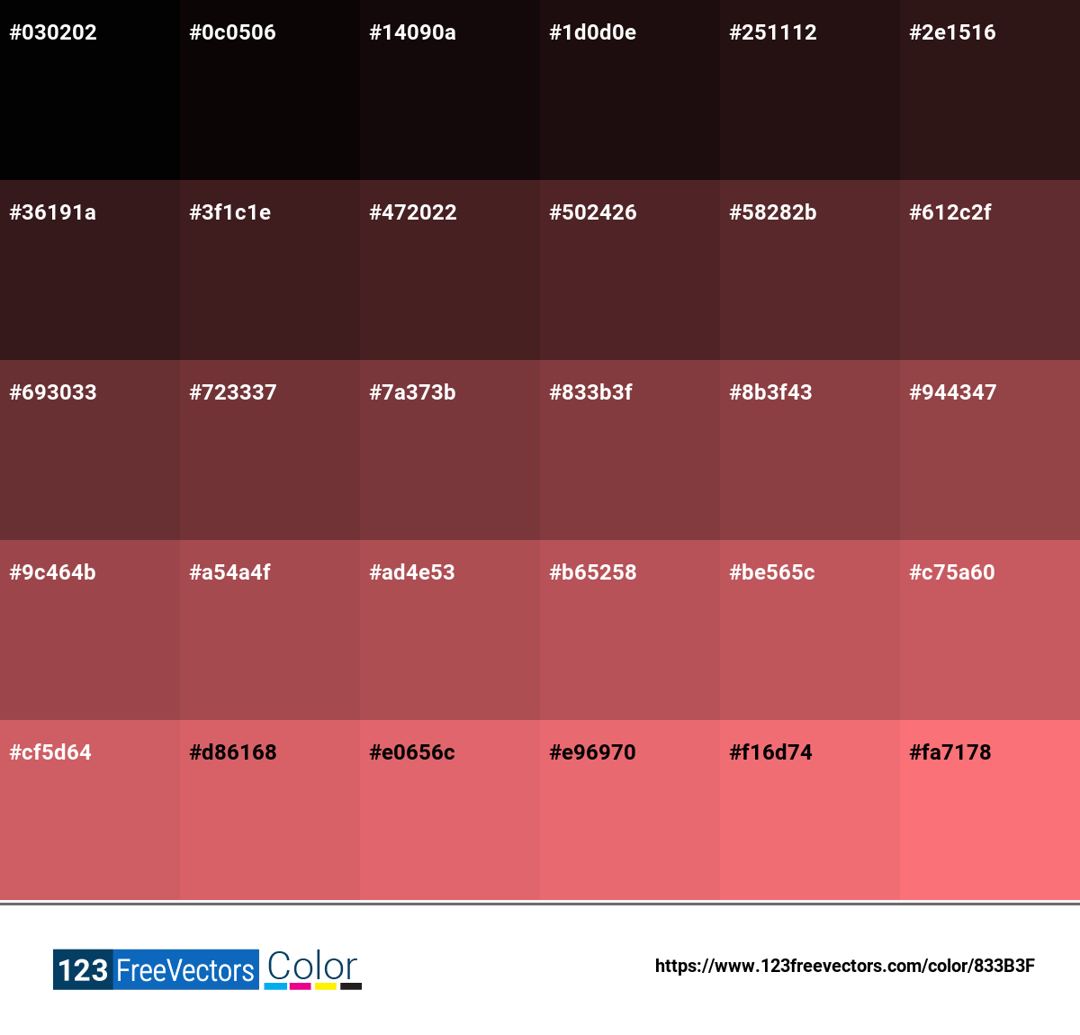 Pantone 19 1532 Tpx | Rosewood | #833B3F - Detailed Color Information ...