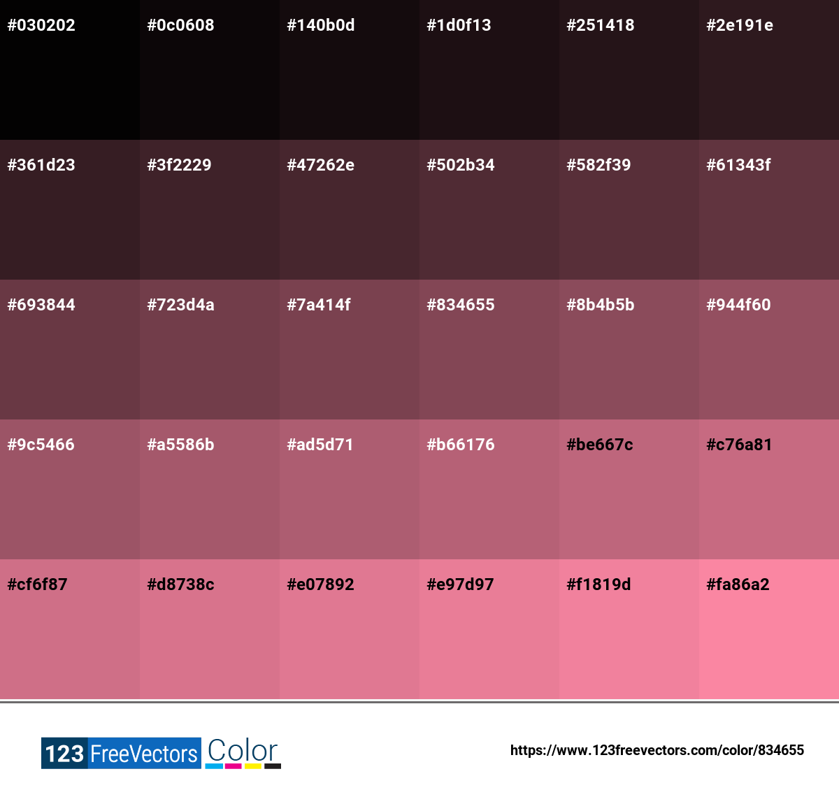 Pantone 18 1619 Tcx | Maroon | #834655 - Detailed Color Information and ...