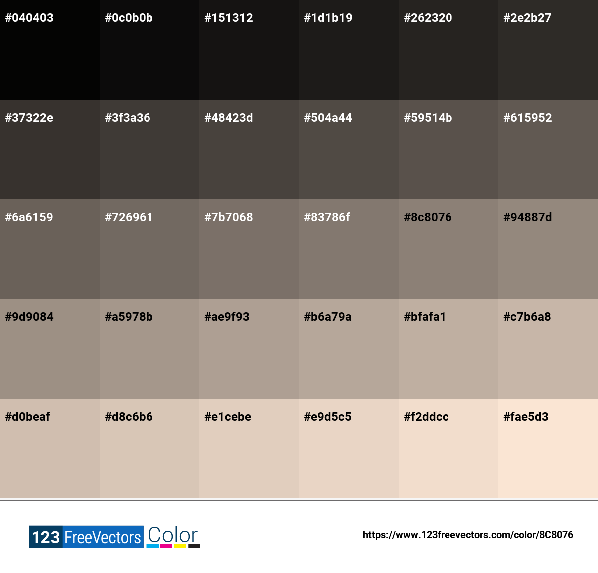 Pantone 17 1212 Tpx | Fungi | #8C8076 - Detailed Color Information and ...