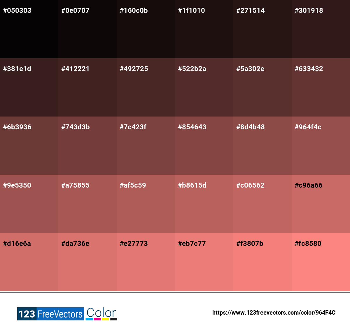 Pantone 18 1438 Tcx | Marsala | #964F4C - Detailed Color Information ...