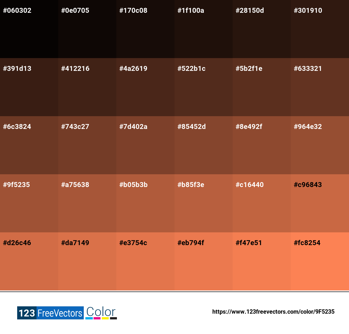 Pantone 18 1250 Tpx | Bombay Brown | #9F5235 - Detailed Color ...