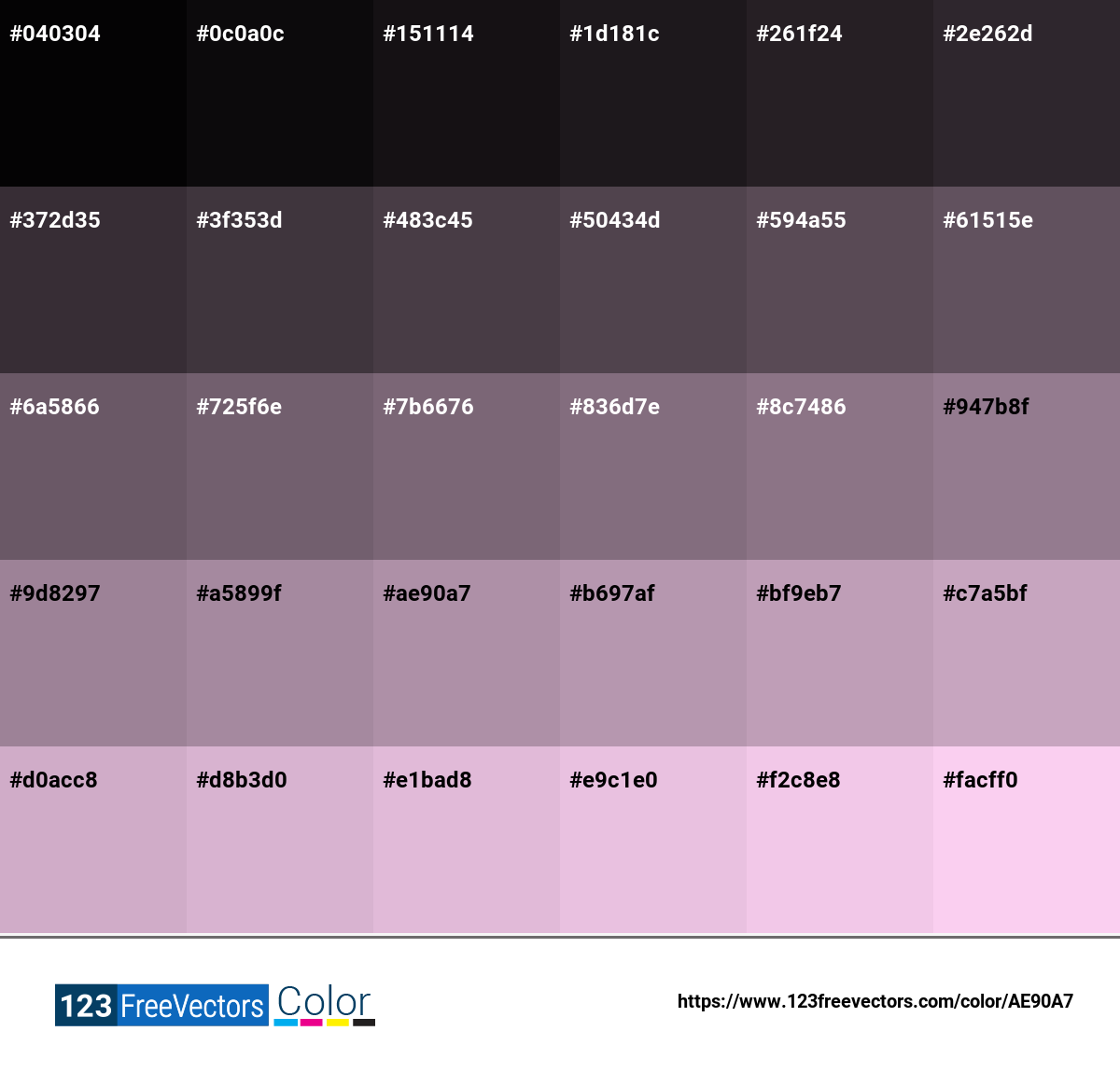 Pantone 16 3307 Tcx | Lavender Mist | #AE90A7 - Detailed Color ...