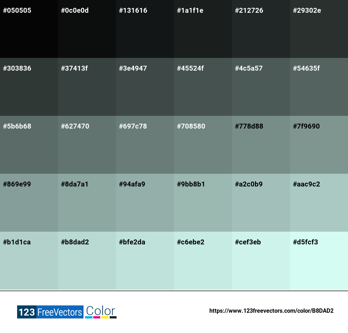 Pantone P 127 2 C | #B8DAD2 - Detailed Color Information and Usage