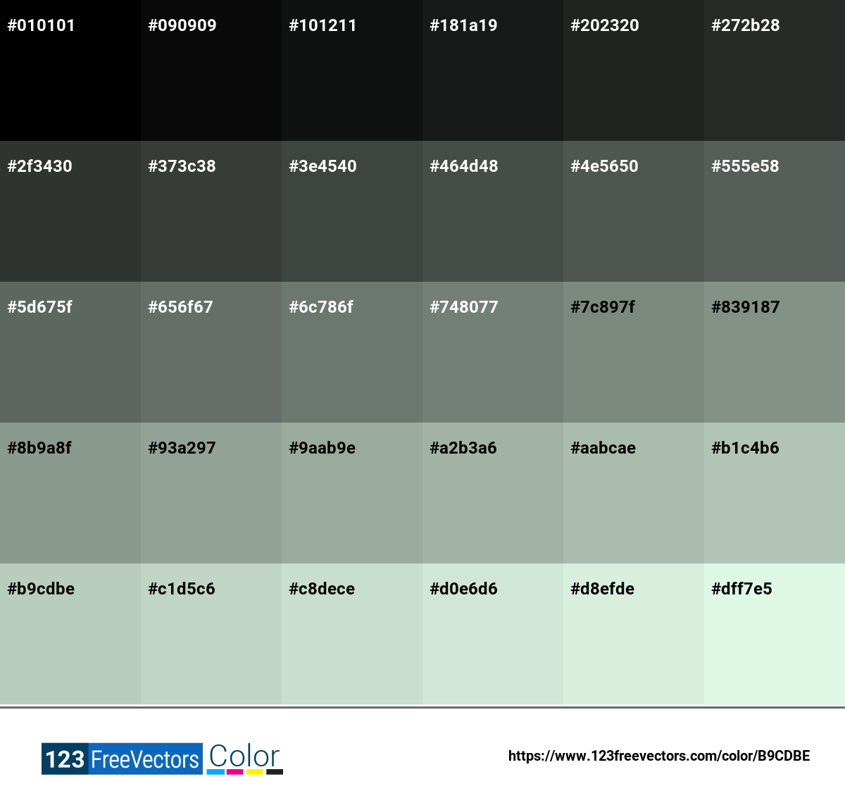 Pantone 9543 U | #B9CDBE - Detailed Color Information and Usage