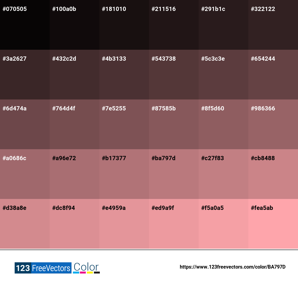 Pantone 17 1718 Tcx | Dusty Rose | #BA797D - Detailed Color Information ...