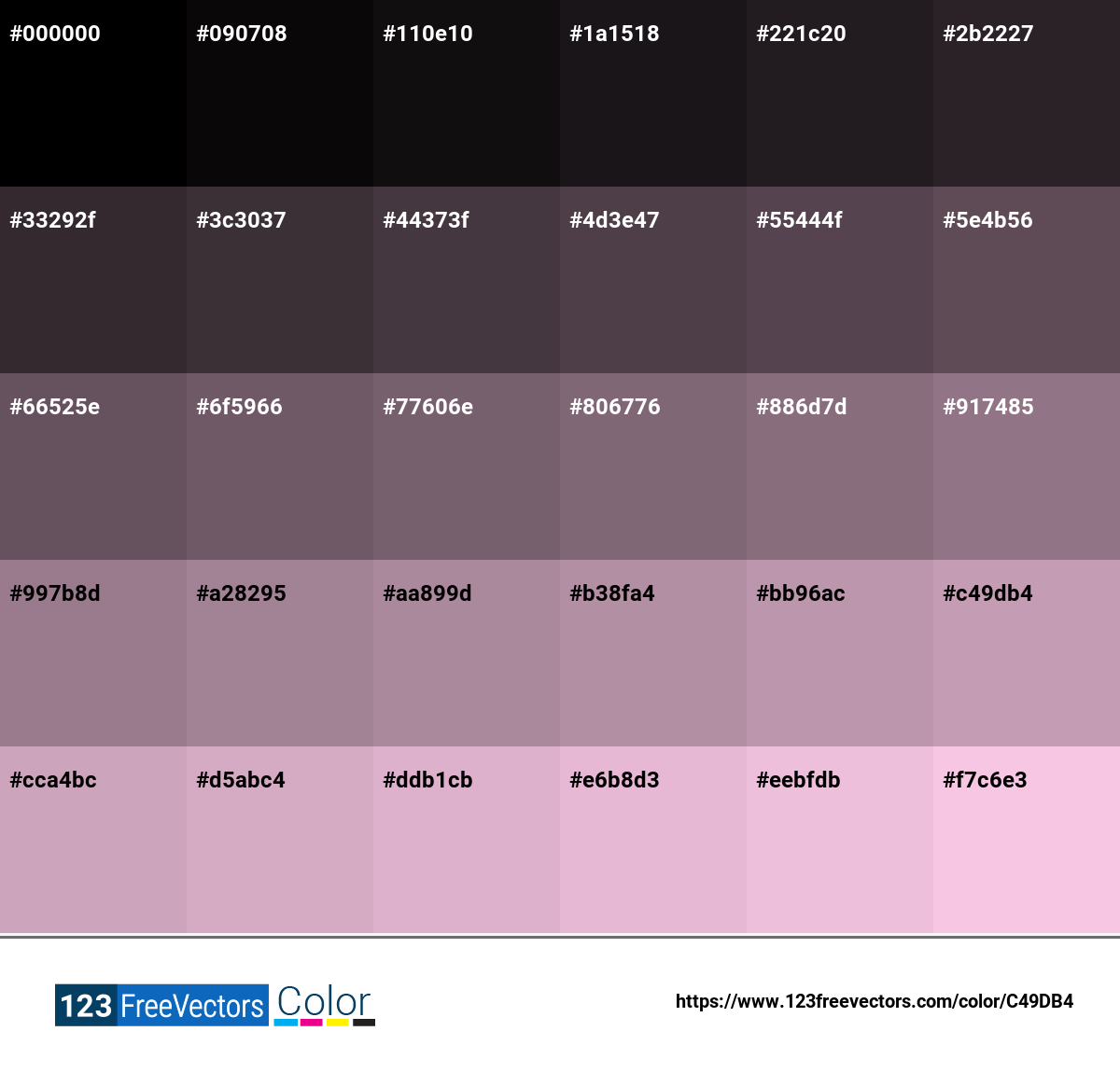 Pantone 15 3207 Tcx | Mauve Mist | #C49DB4 - Detailed Color Information ...