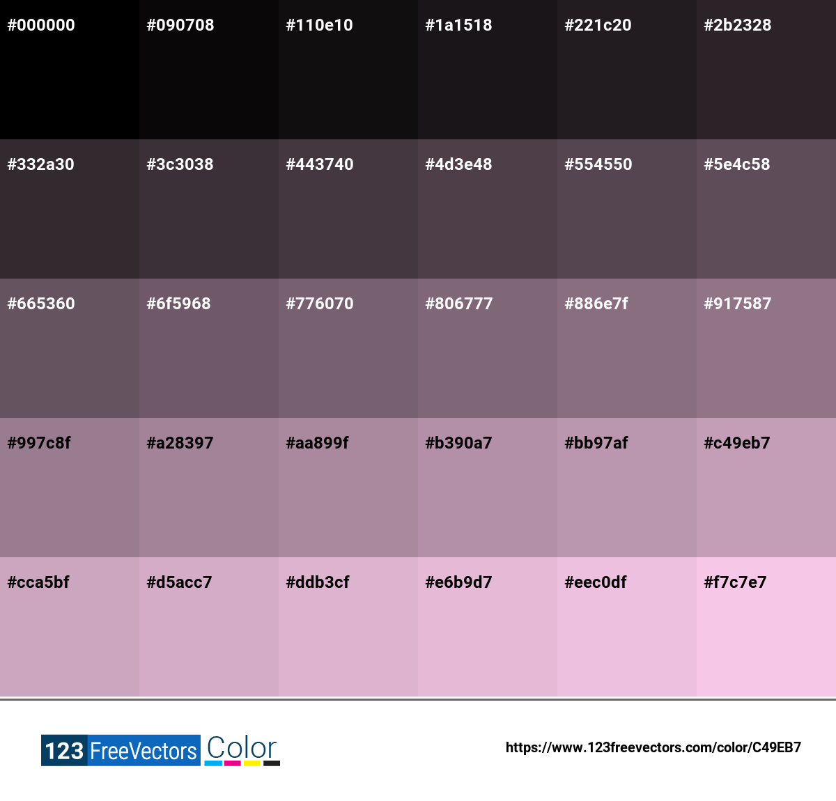 Pantone 15 3207 Tpg | Mauve Mist | #C49EB7 - Detailed Color Information ...