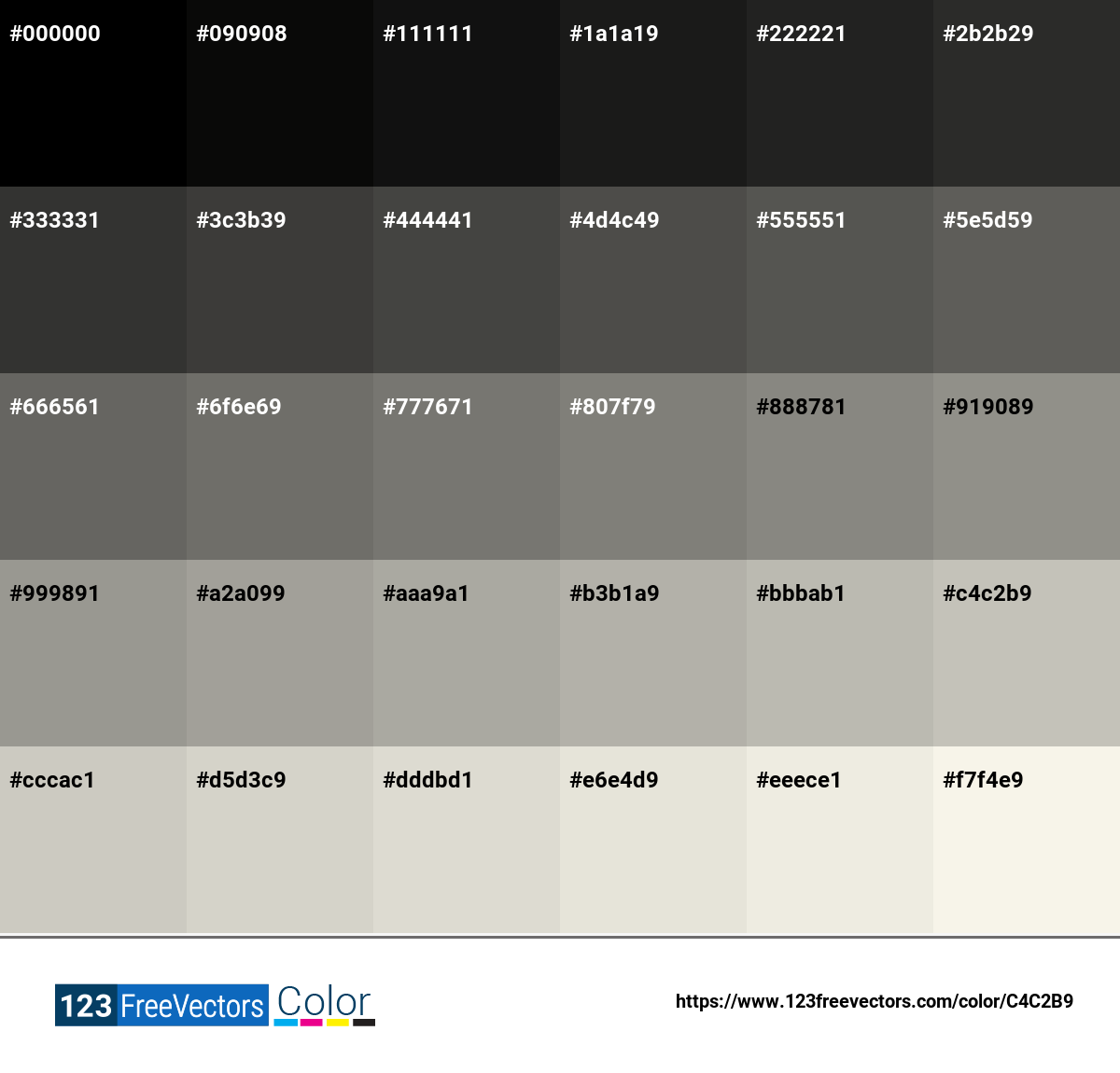 Pantone 14 4500 Tpx | Moonstruck | #C4C2B9 - Detailed Color Information ...
