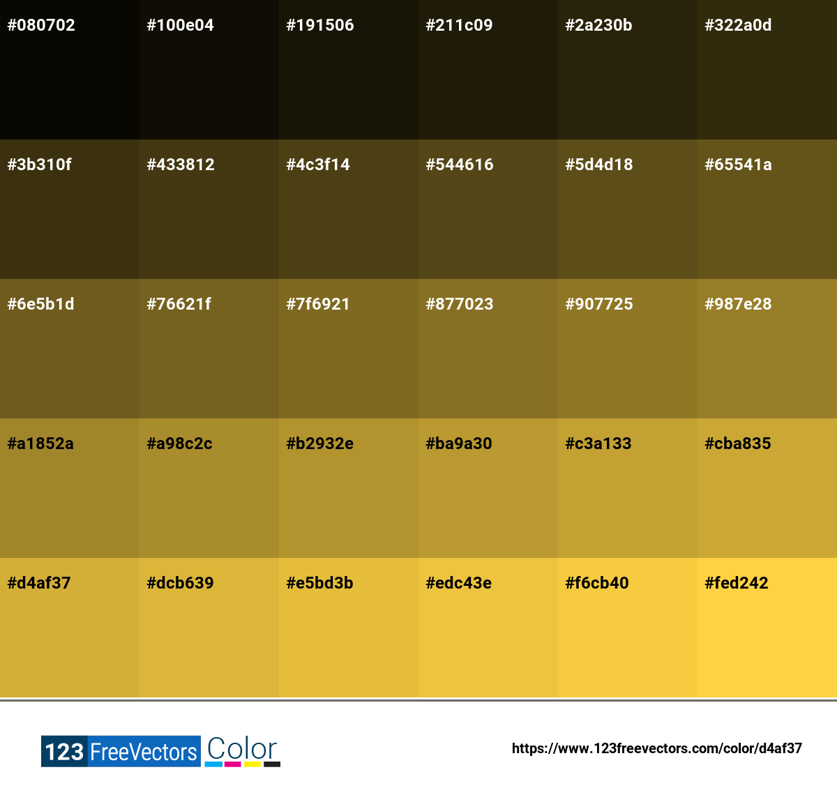 Metallic Gold | #d4af37 - Detailed Color Information and Usage