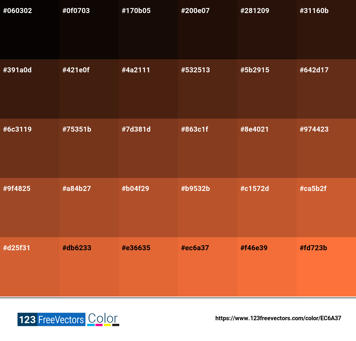Pantone 16 1459 Tcx | Mandarin Orange | #EC6A37 - Detailed Color ...