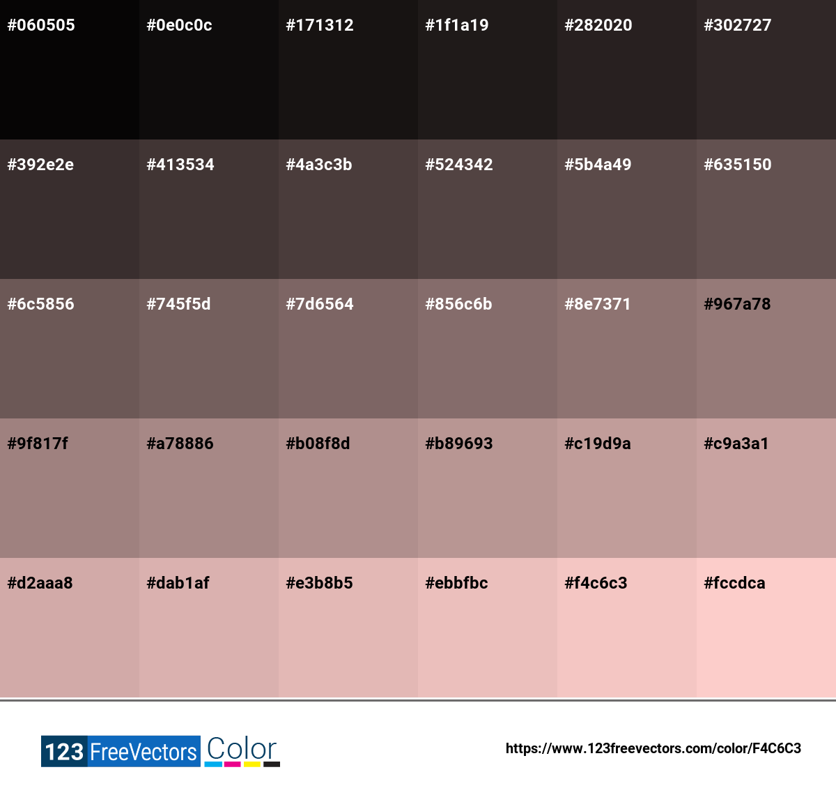 Pantone 13 1310 Tcx | English Rose | #F4C6C3 - Detailed Color ...
