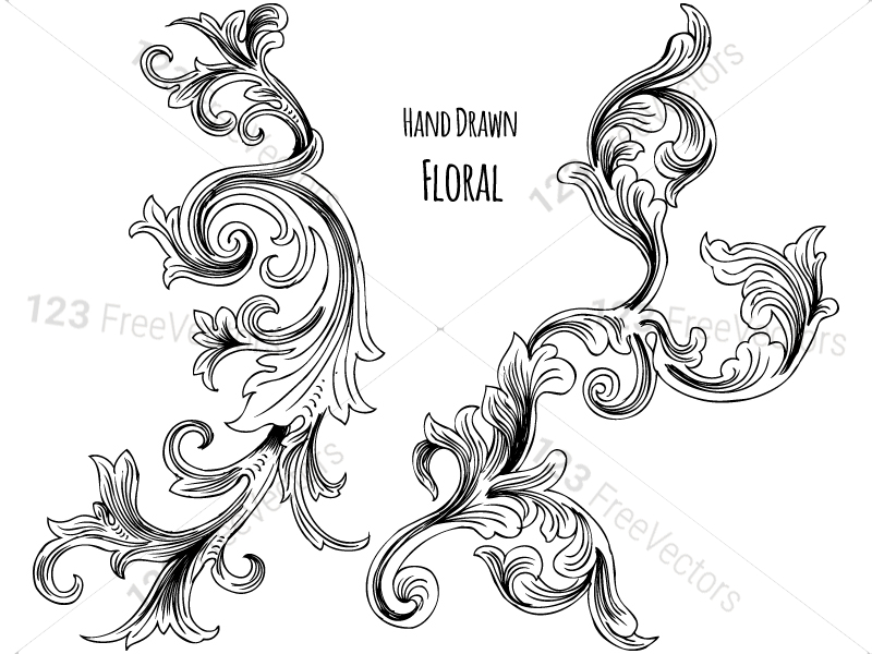 Decorative Floral Vector Elements