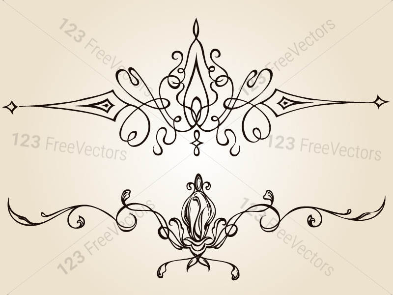 Decorative Floral Vector Elements