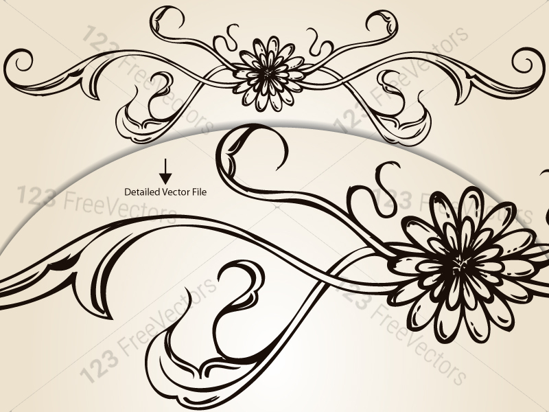 Decorative Floral Vector Elements