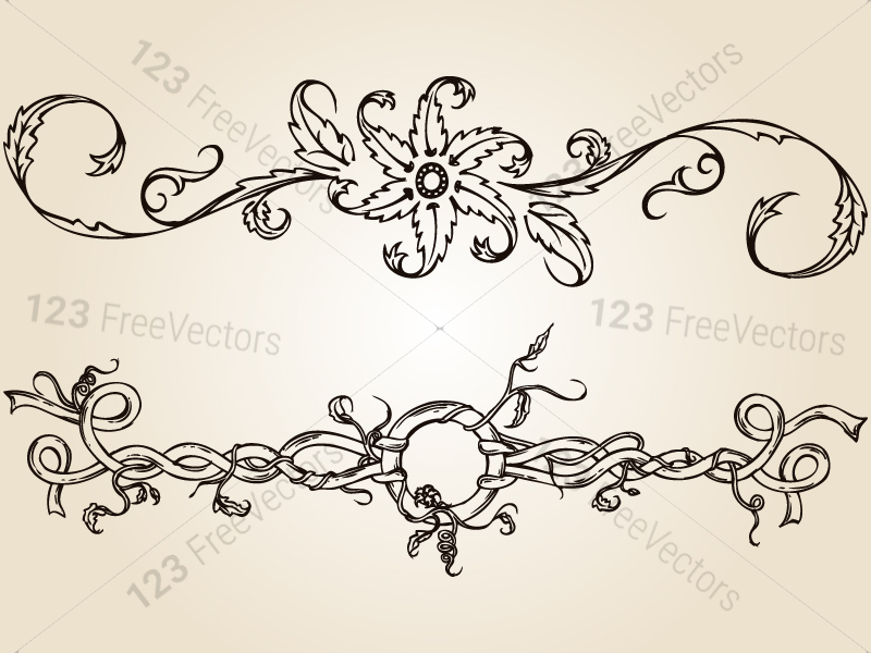Decorative Floral Vector Elements