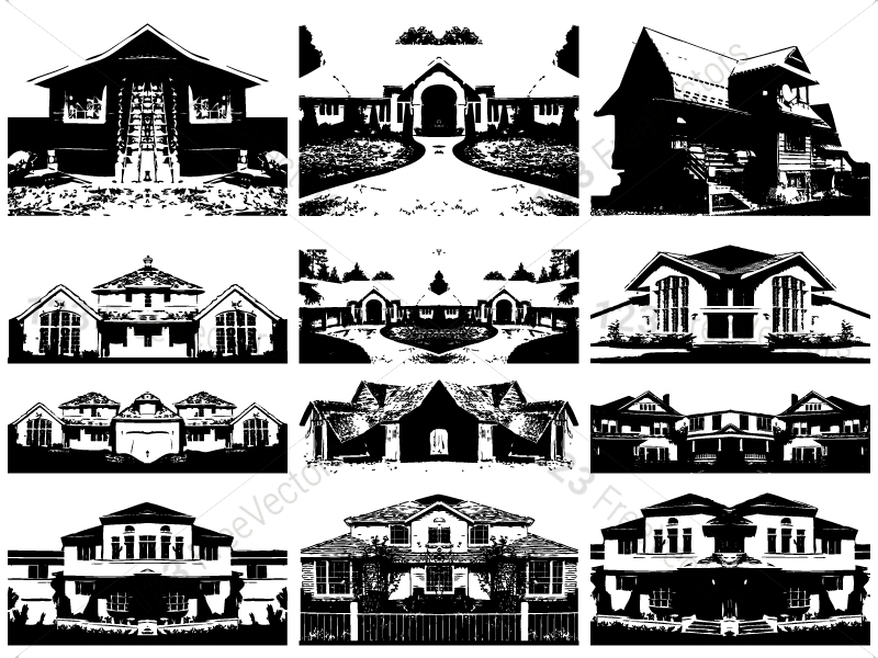 Building Silhouettes Vector and Photoshop Brush Pack-02