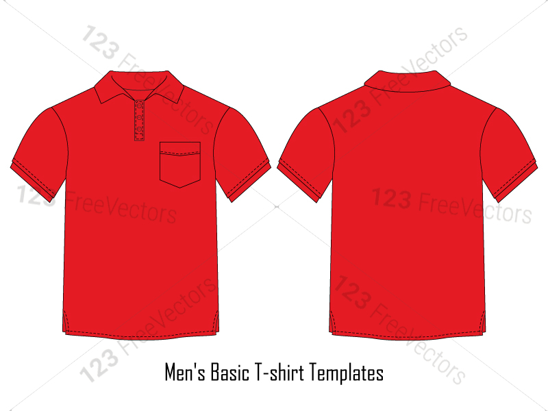 T-shirt Templates in Various Colors