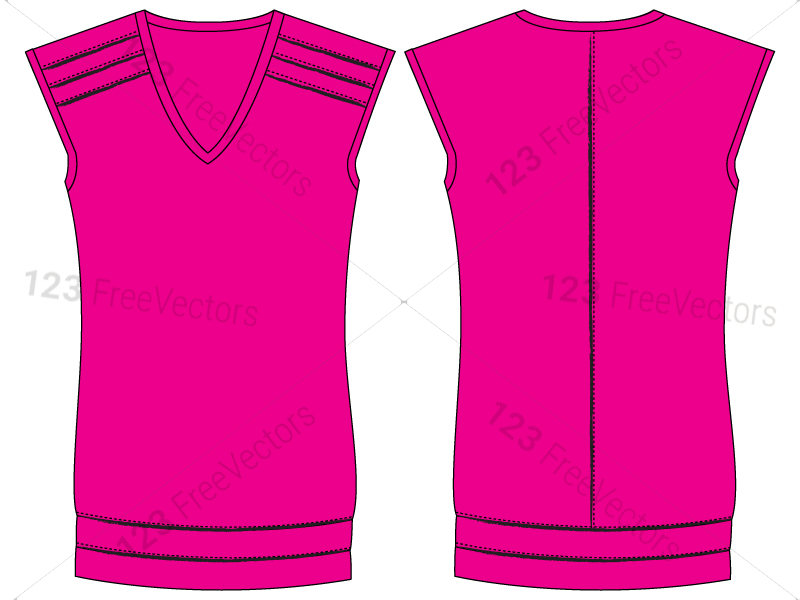Women’s Basic T-shirt Template Vector and PSD Pack-02