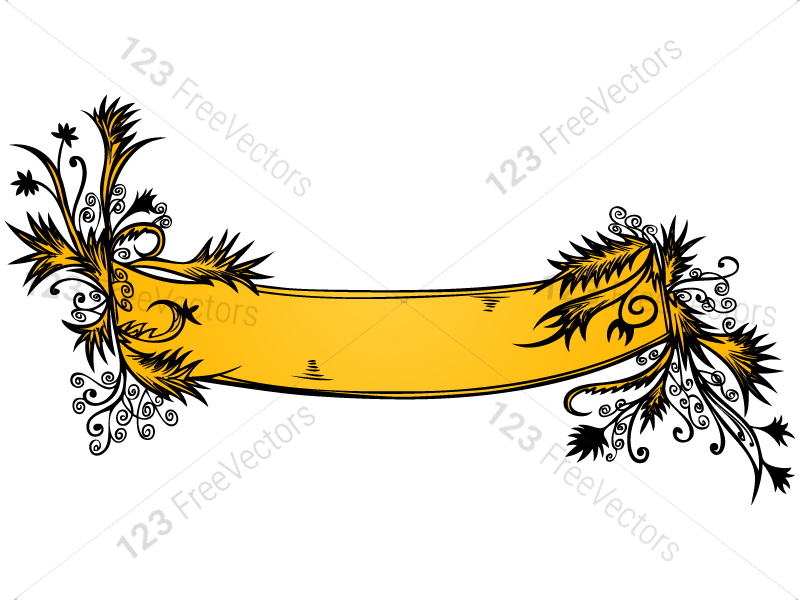 Hand Drawn Floral Banner Vector and Photoshop Brush Pack-02